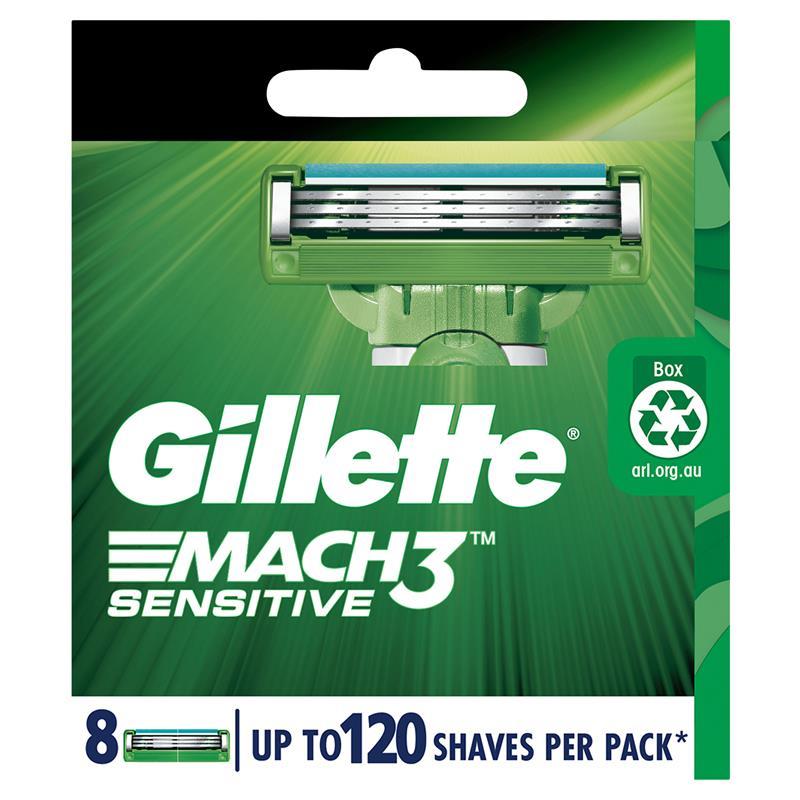 Gillette Mach 3 Sensitive 8 Pack – Pill Plus Australia