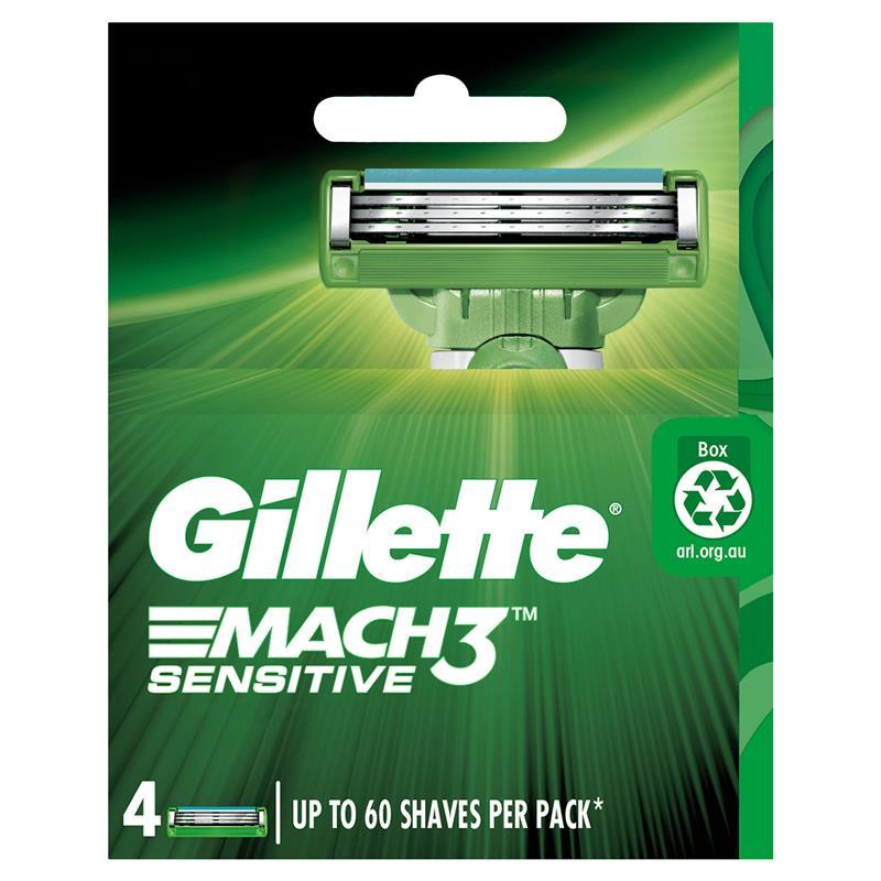 Gillette Mach 3 Sensitive 4 Pack – Pill Plus Australia