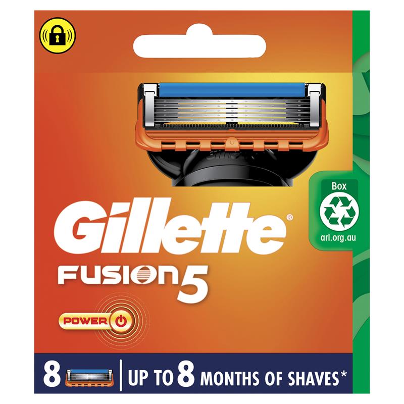 Gillette Fusion Power Razor Blades 8 Pack – Pill Plus Australia