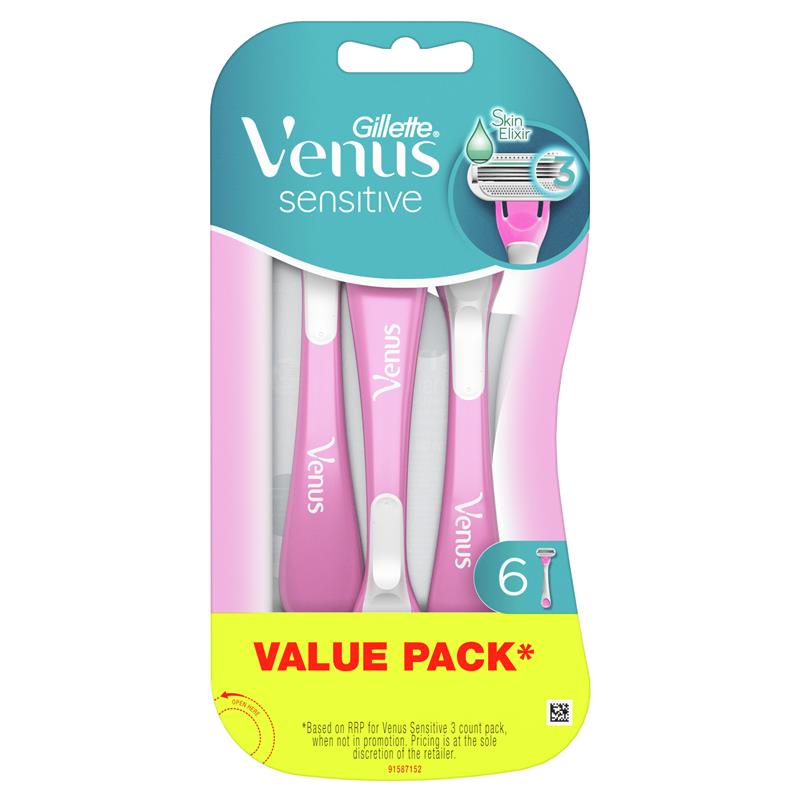 Gillette Venus Sensitive 5+1 Pack – Pill Plus Australia