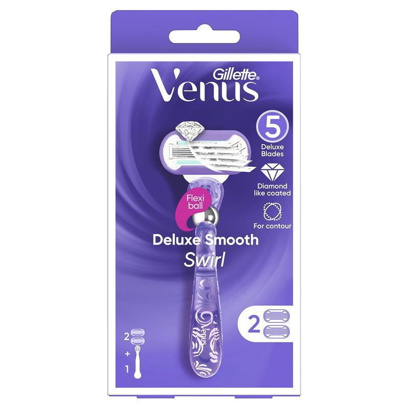 Gillette Venus Deluxe Smooth Swirl + 2 Blade Refills – Pill Plus Australia